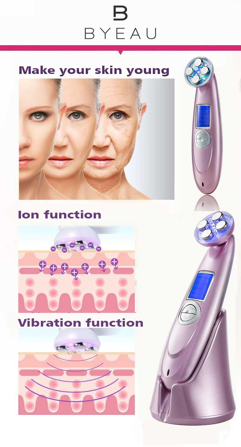 LED light facial massager – byeau- technology of beauty